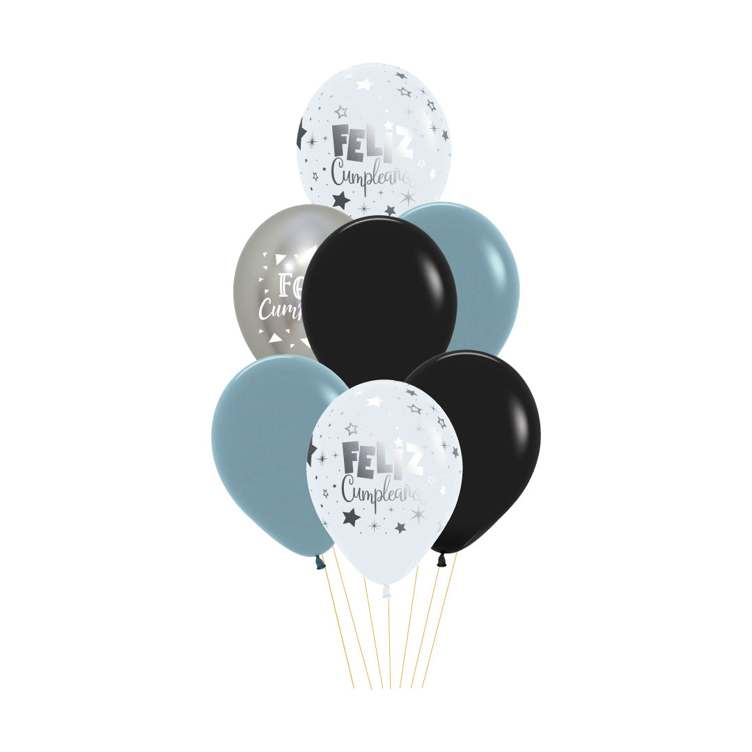 Kit Globos F.C Azul Plateado x 12 und - Globos para fiestas | Confetti ...