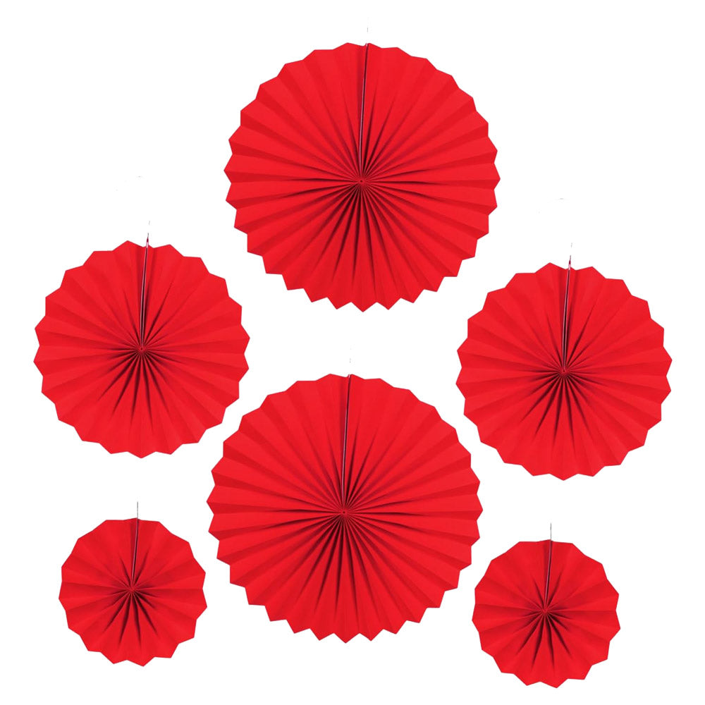 Kit Roseton Abanicos Rojo x 6 und - Productos para piñateria | Confetti ...