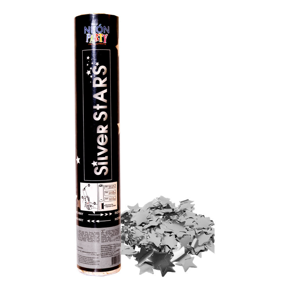 Lanza Confetti Estrellas Plateadas x 1 und | Productos para cumpleaños ...