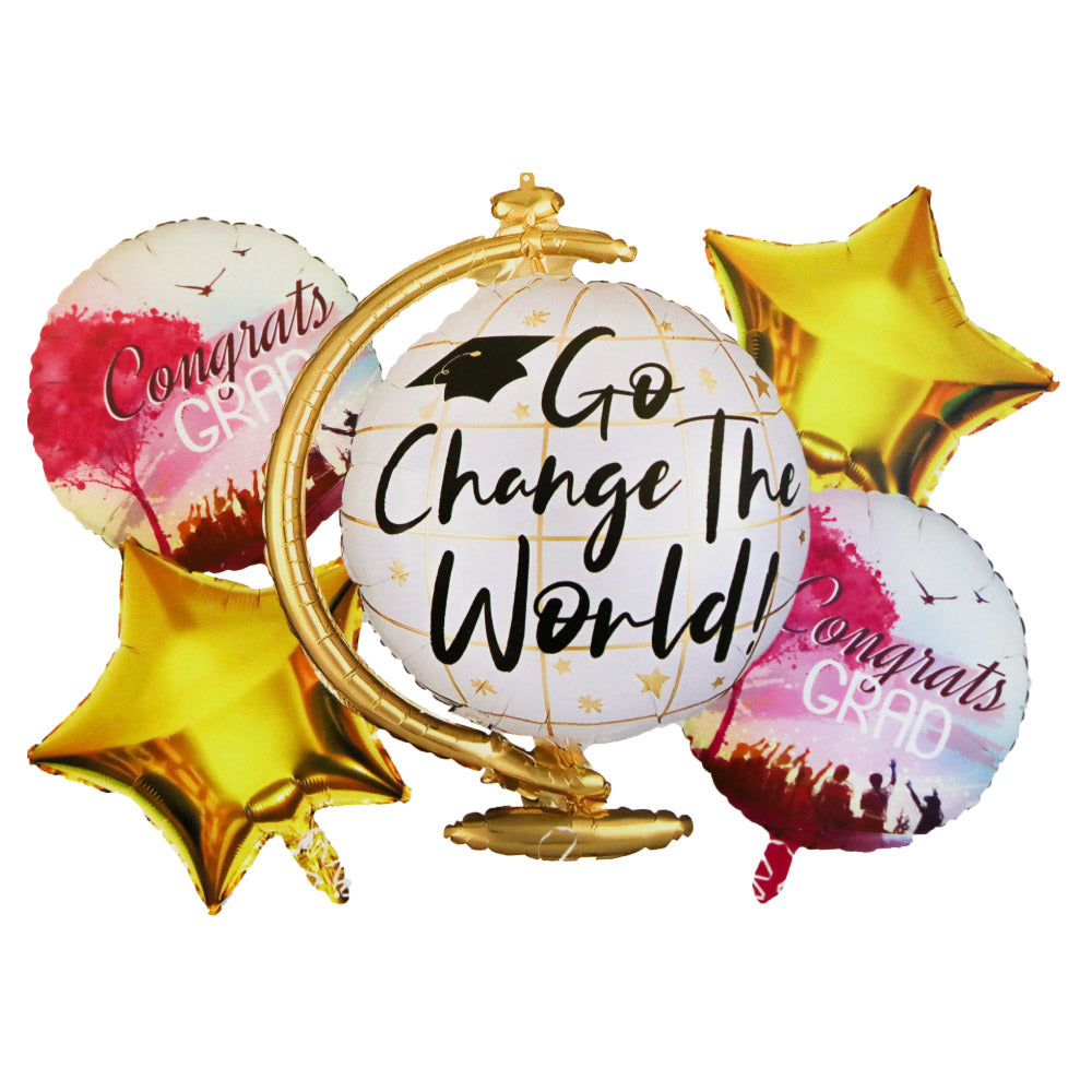 Kit Metalizado Go Change The World x 5 und | Globos para grados ...